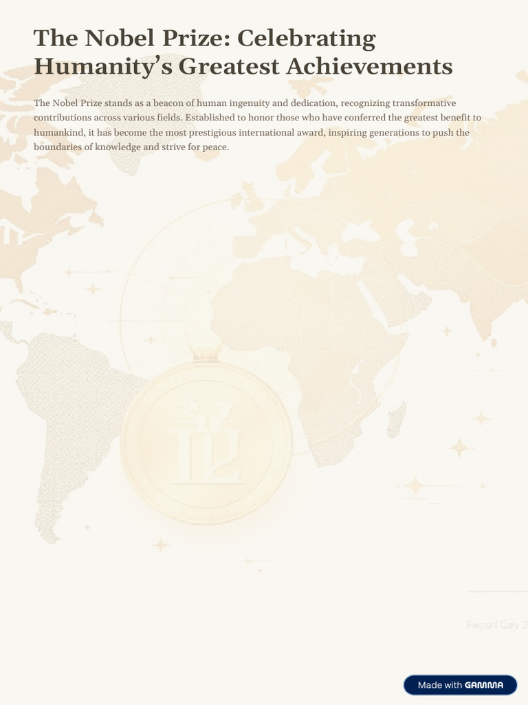 Nobel Prize: Celebrating Human Achievement | PDF | Nobel Prize | Invention