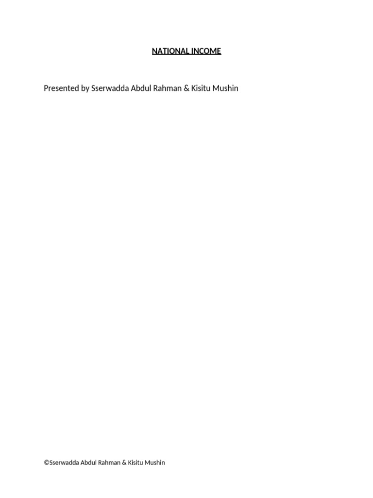 National Income Assignment | PDF | Cost Of Living | Gross Domestic Product