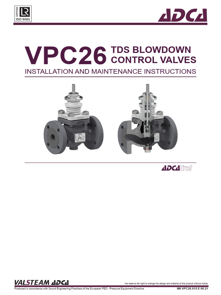 Installation & Maintenance for TDS Valves | PDF | Valve | Personal ...