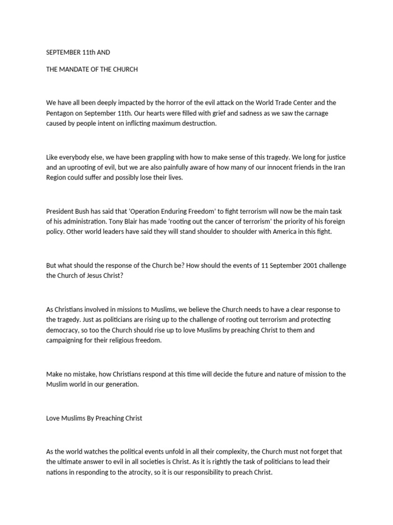 SEPTEMBER 11th-WPS Office | PDF | September 11 Attacks | Freedom Of ...