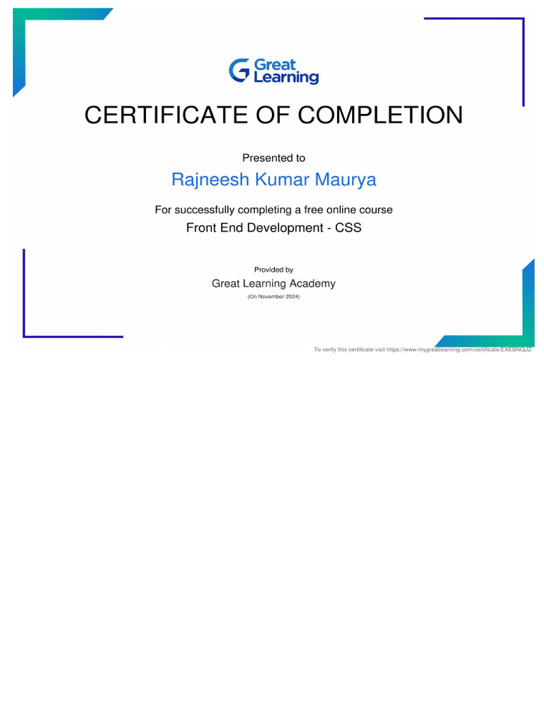 Css Certificate | PDF