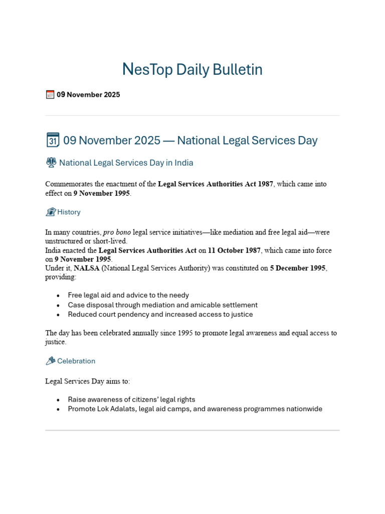 Daily Bulletin NOV 9 | PDF