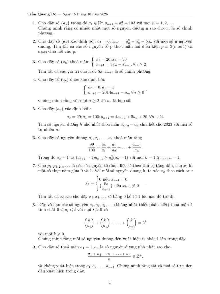 dãy số học VMO | PDF