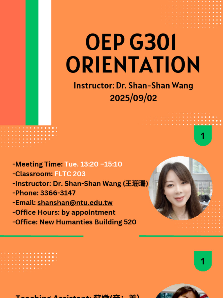 OEP G301 English Orientation Course Guide | PDF | Quiz | Homework