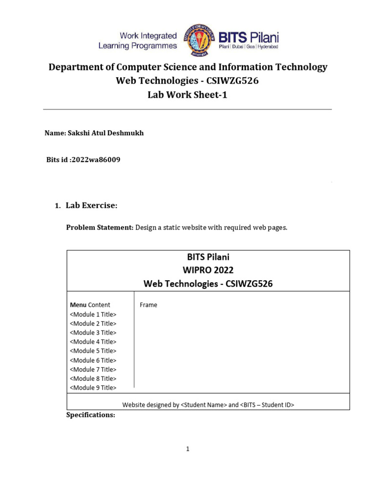 2022wa86009_WebTech_lab1 | PDF | World Wide Web | Internet & Web