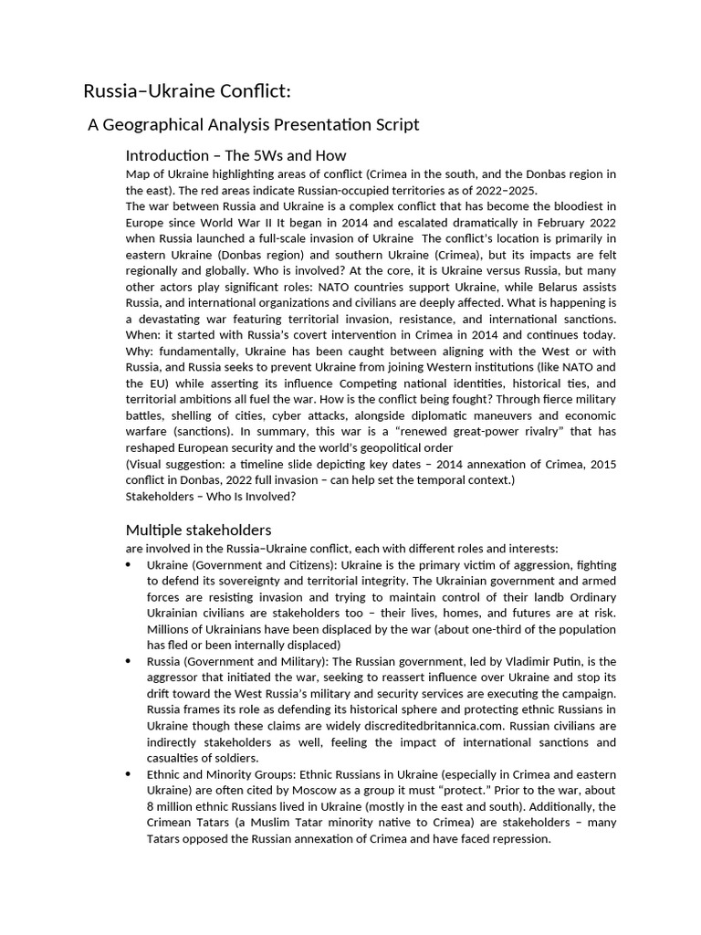 Conflict geo (1) | PDF | Annexation Of Crimea By The Russian Federation ...