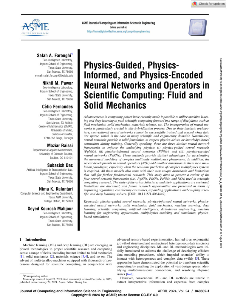 Neural Networks in Scientific Computing | PDF | Fluid Dynamics ...