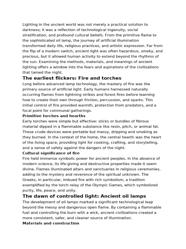Ancient Lighting | PDF | Candle | Lantern