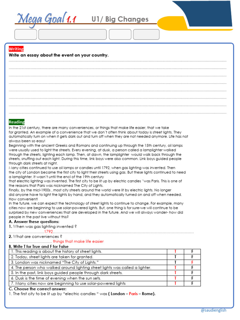 Mega Goal Worksheet 1.1 Answers | PDF | False Advertising | Mecca