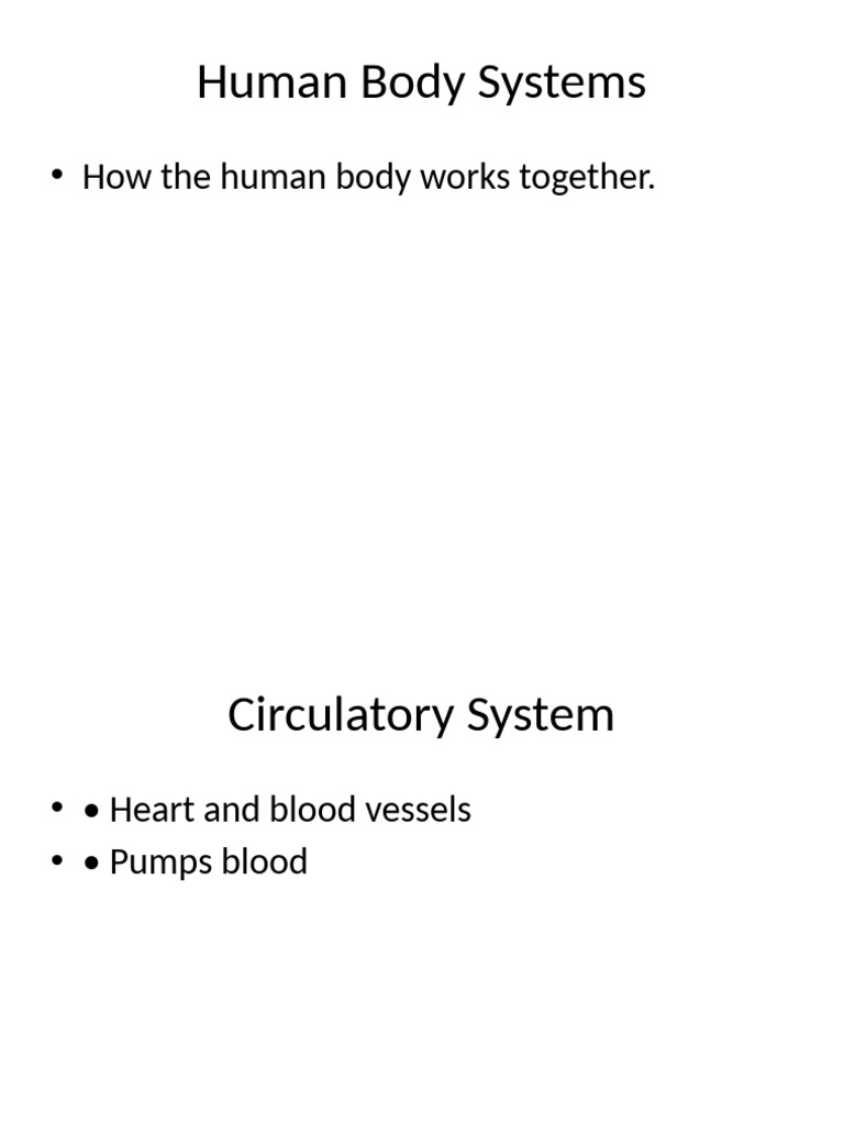 Human Body Systems Presentation | PDF