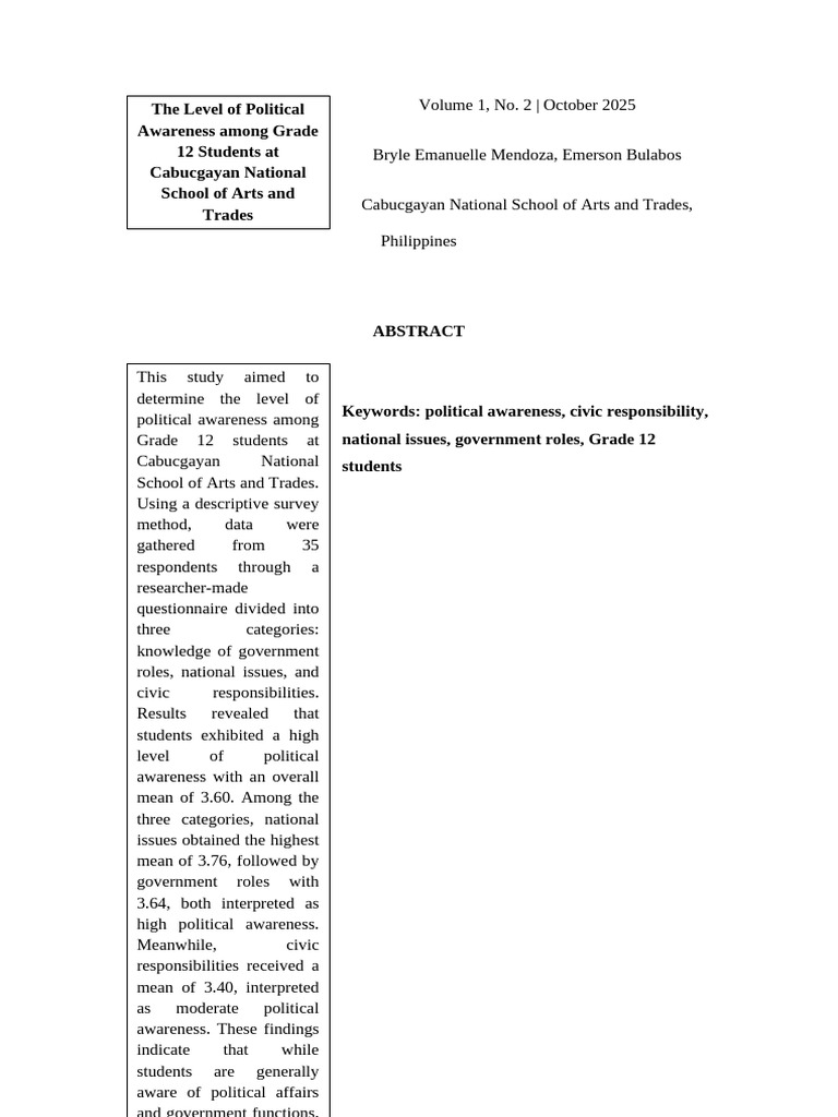 Political Awareness Template | PDF