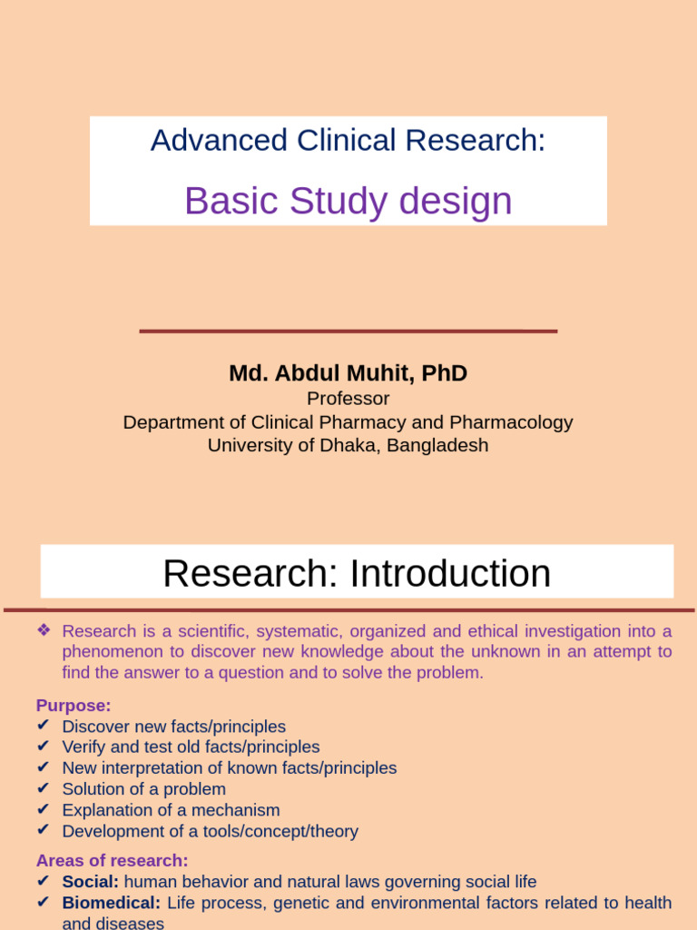 L 1 Basic Study Designs Observational (1) | PDF | Cohort Study | Clinical Trial