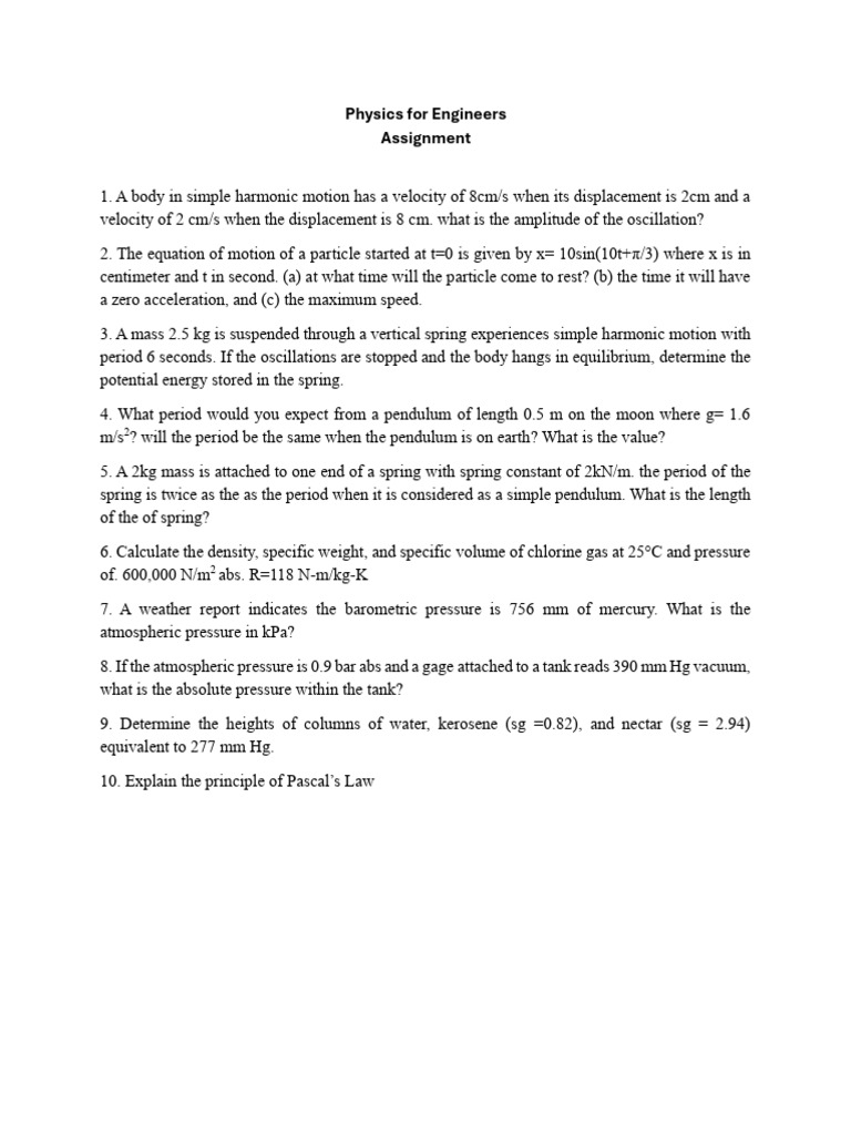 Physics Assignment | PDF