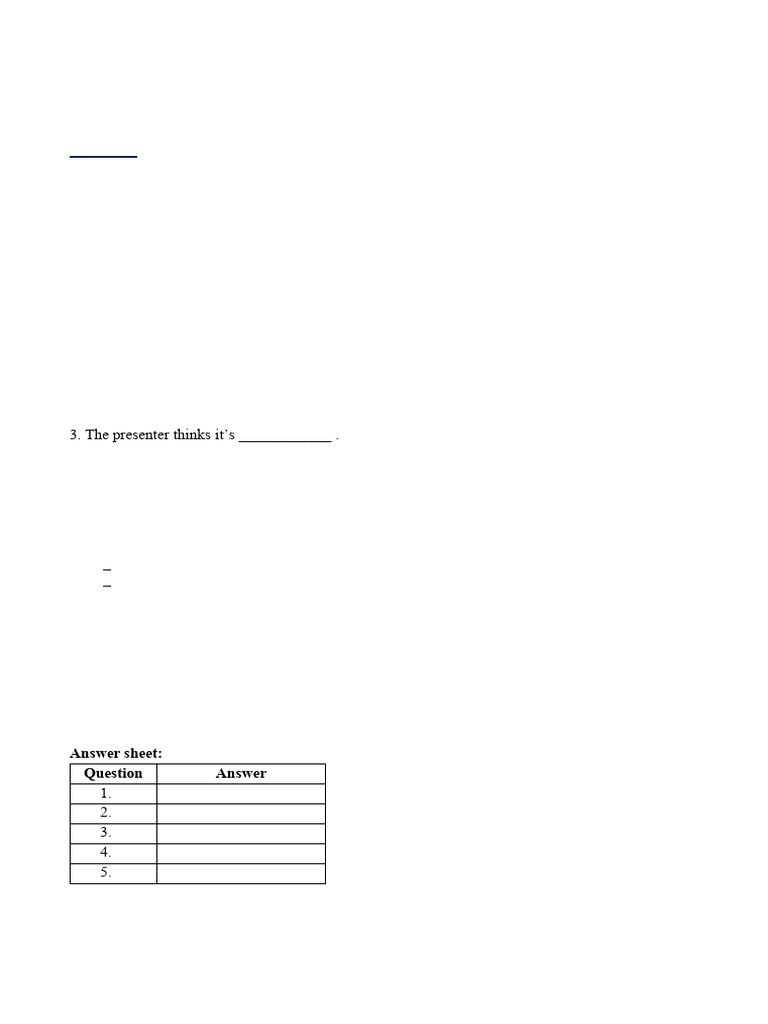 Listening Comprehension Practice Test | PDF