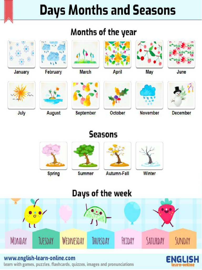 Days Months and Seasons | PDF