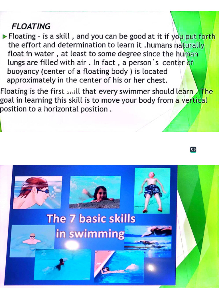 Basic Skills in Swimming | PDF