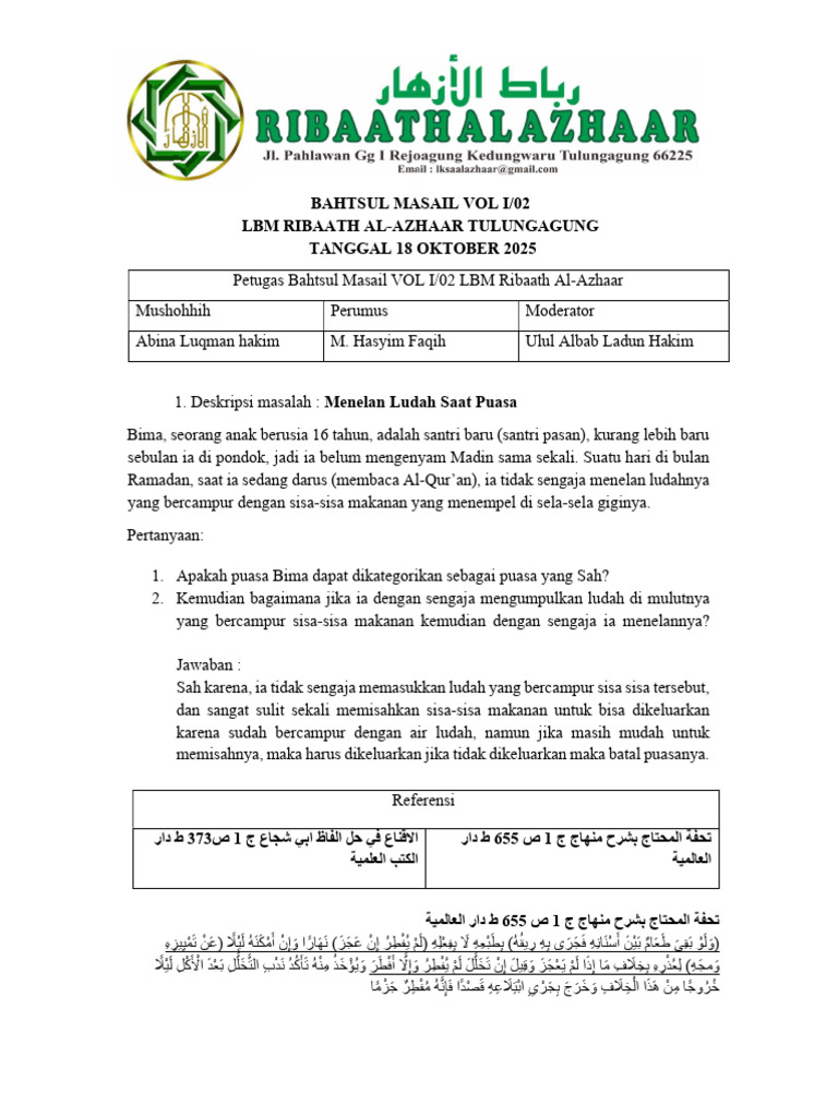 Hasil Rumusan BM Vol 1 02 LBM Rizaarr 2025 | PDF