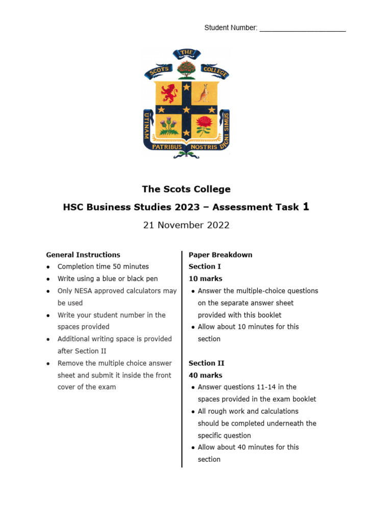 HSC Business Studies Exam Guide 2023 | PDF | Equity (Finance ...