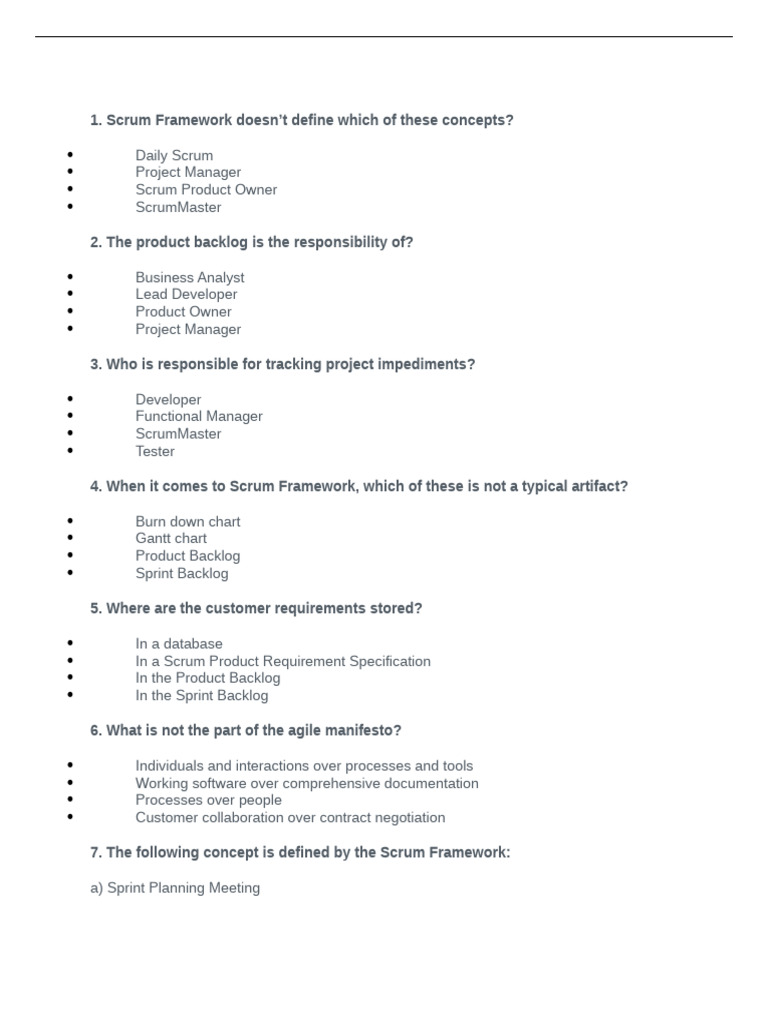 Scrum Framework Concepts and Responsibilities | PDF | Scrum (Software ...
