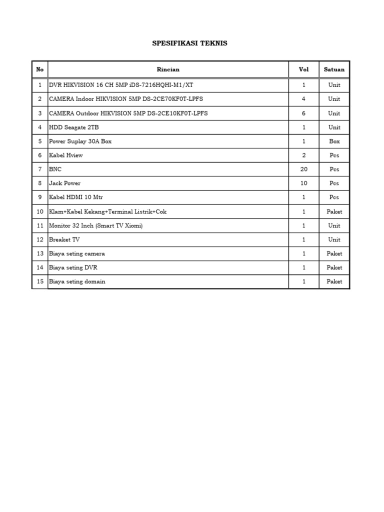 HIKVISION Security System Components List | PDF