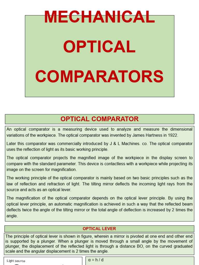 10 Optical Comparators | PDF | Optics | Mirror
