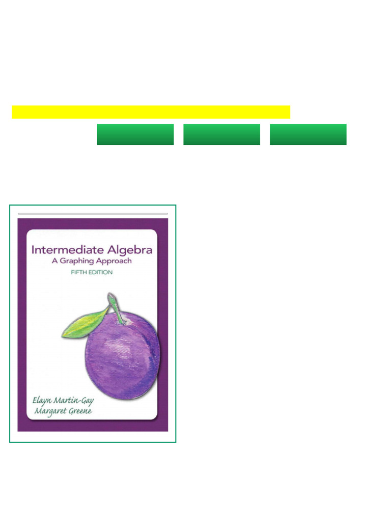Intermediate Algebra A Graphing Approach 5th Edition Jared Full ...