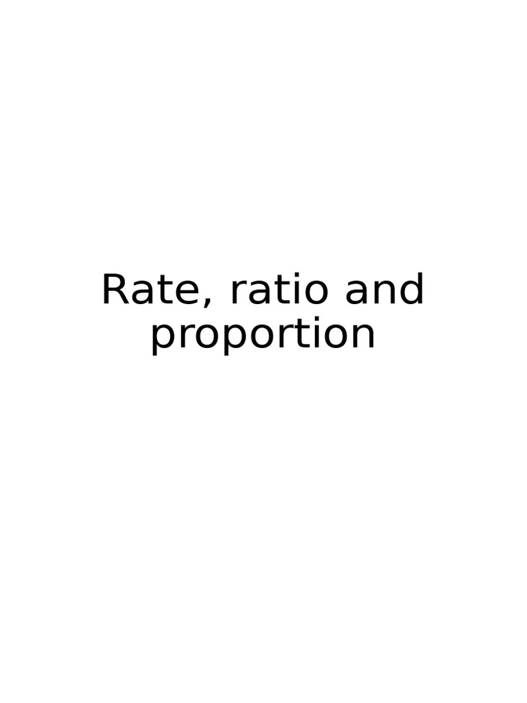 ..Rate, Ratio and Proportion | PDF