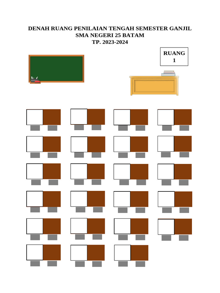 Denah Ruang Ujian SMA 25 Batam 2023 | PDF
