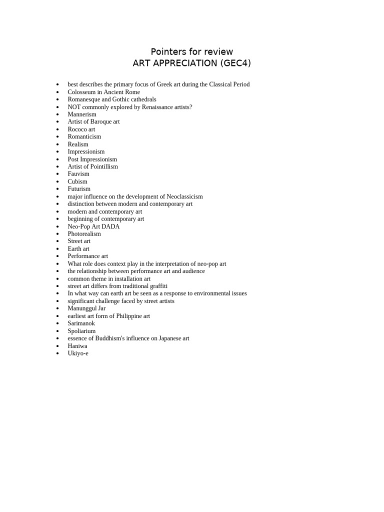 Art App Final Exam Pointers | PDF