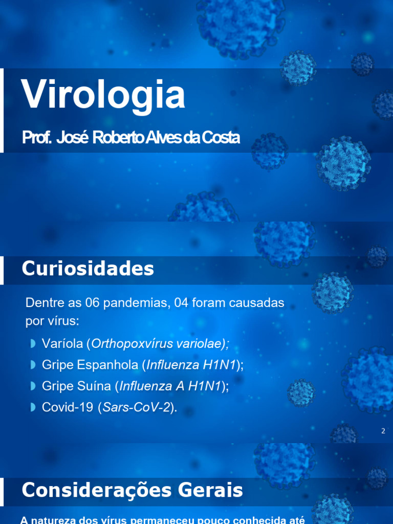 AULA 07 e 08 - Virologia | PDF | Vírus | Célula (Biologia)