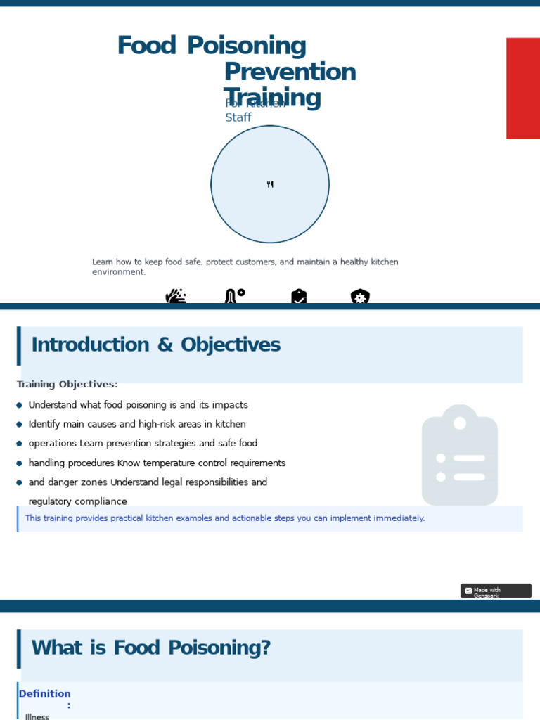 Food Poisoning Prevention Training Guide | PDF | Foodborne Illness ...