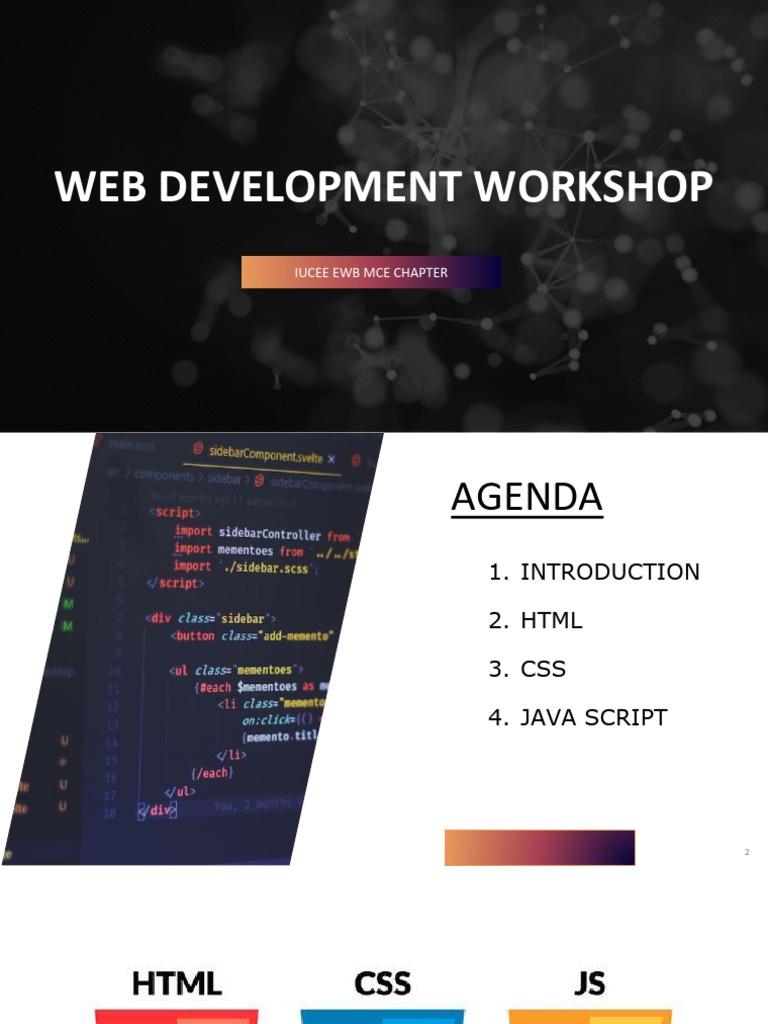 Web Development Workshop Agenda | PDF | World Wide Web | Internet & Web