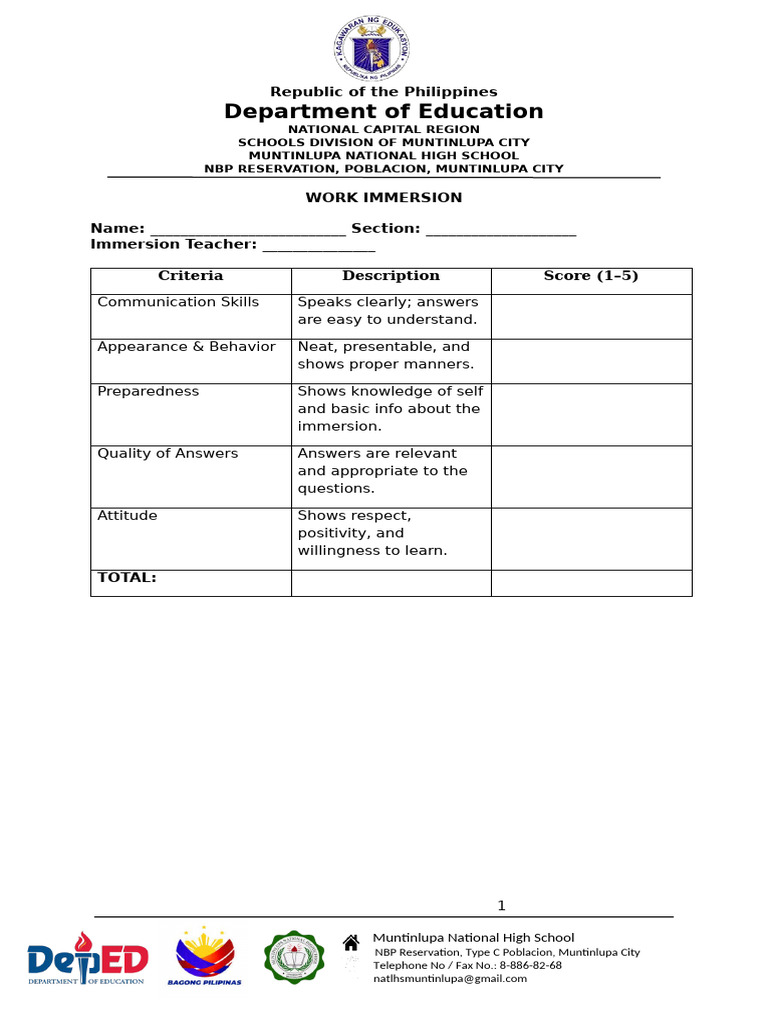 Interview Rubrics | PDF