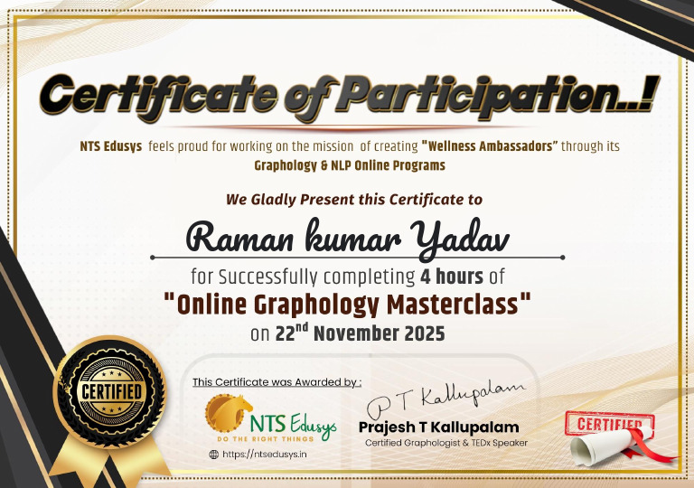 FREE Graphology Masterclass Certification | PDF
