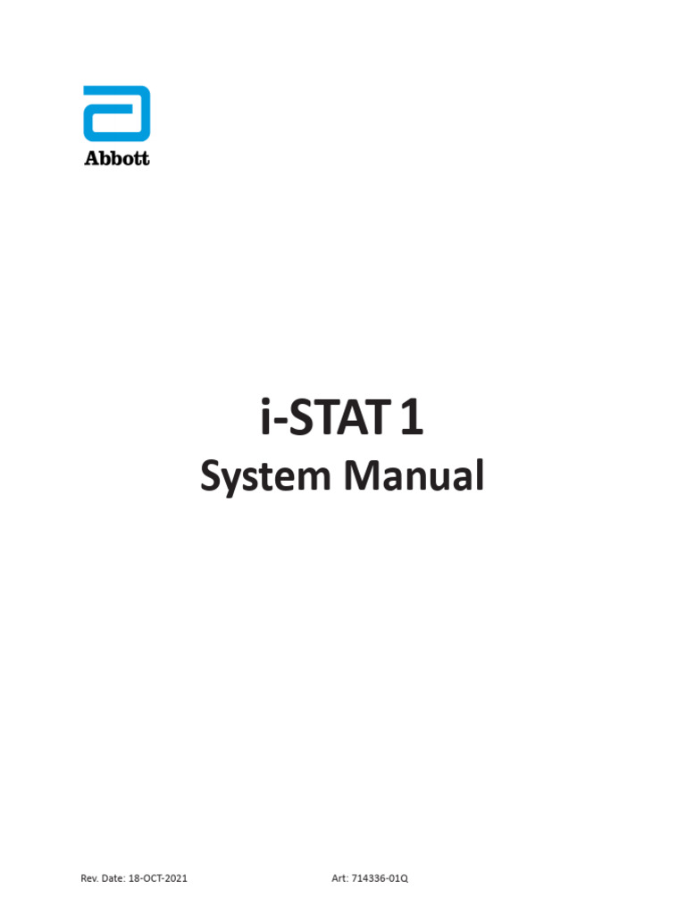 I STAT 1 System Manual UK English 014331 01 63 A | PDF | Printer ...