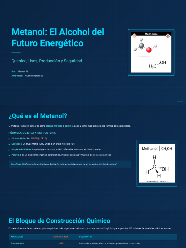 Metanol El Alcohol Del Futuro Energético | PDF | Metanol | Etanol
