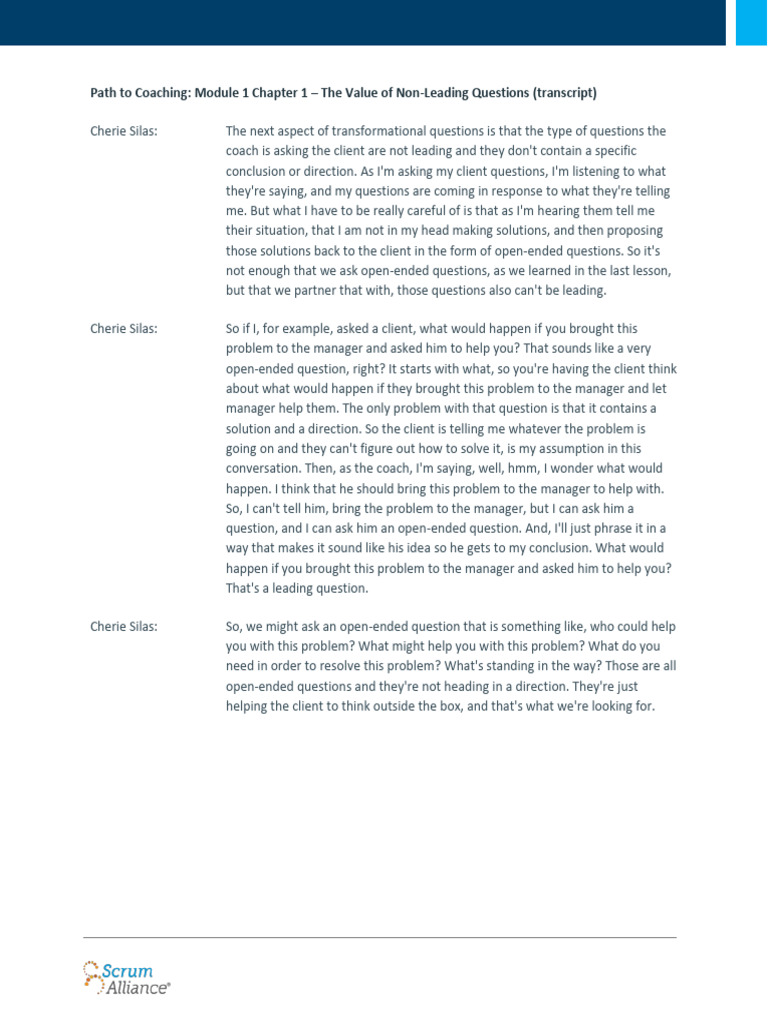 1.2 The Value of Non-Leading Questions | PDF