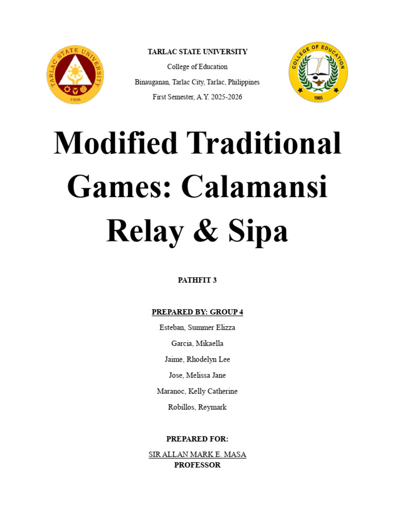 Modified Filipino Games: Calamansi & Sipa | PDF | Running ...