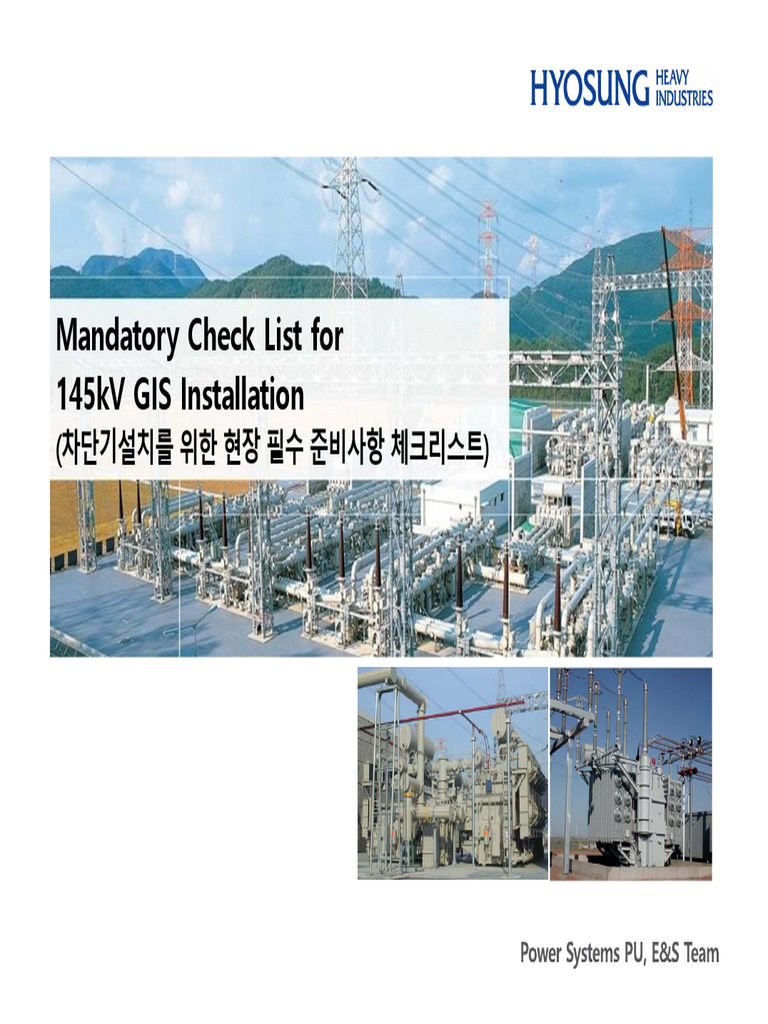 145kV GIS Mandatory Check Sheet - Rev2 | PDF
