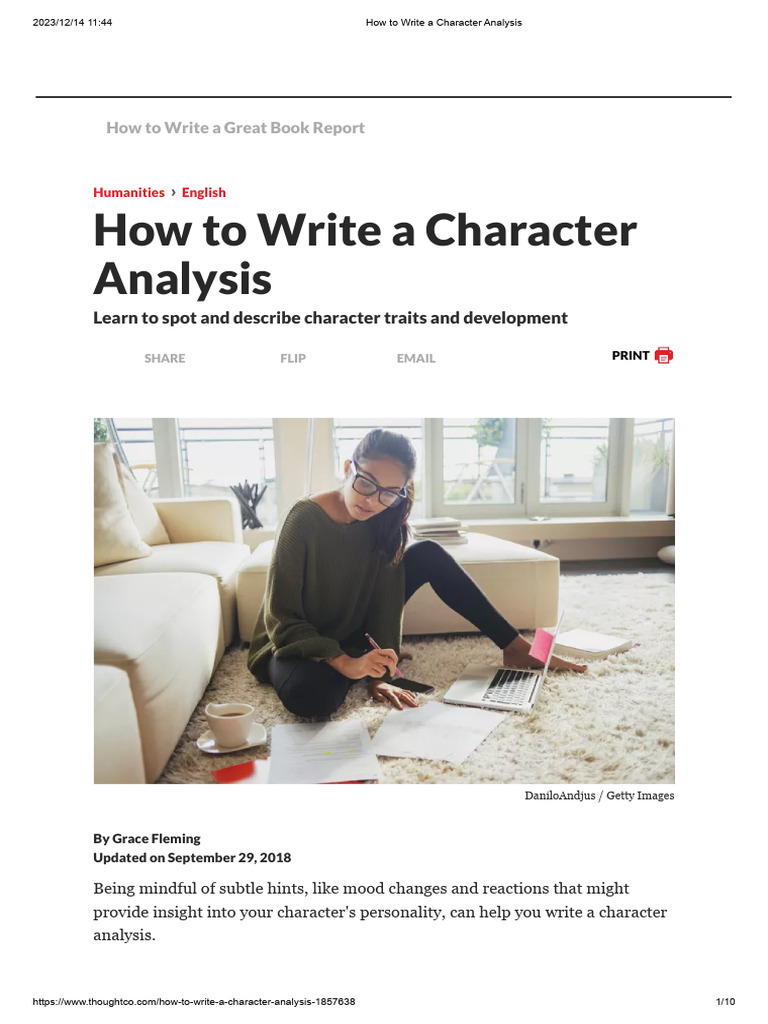 How To Write A Character Analysis | PDF | Adventures Of Huckleberry ...
