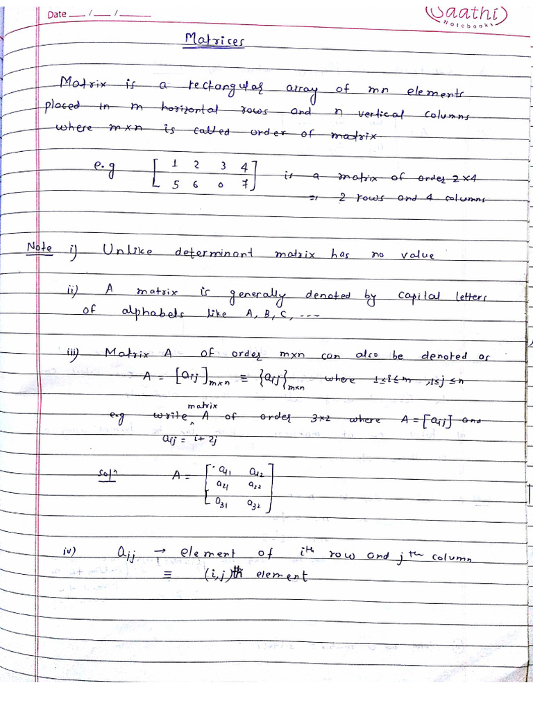 Matrix Note | PDF
