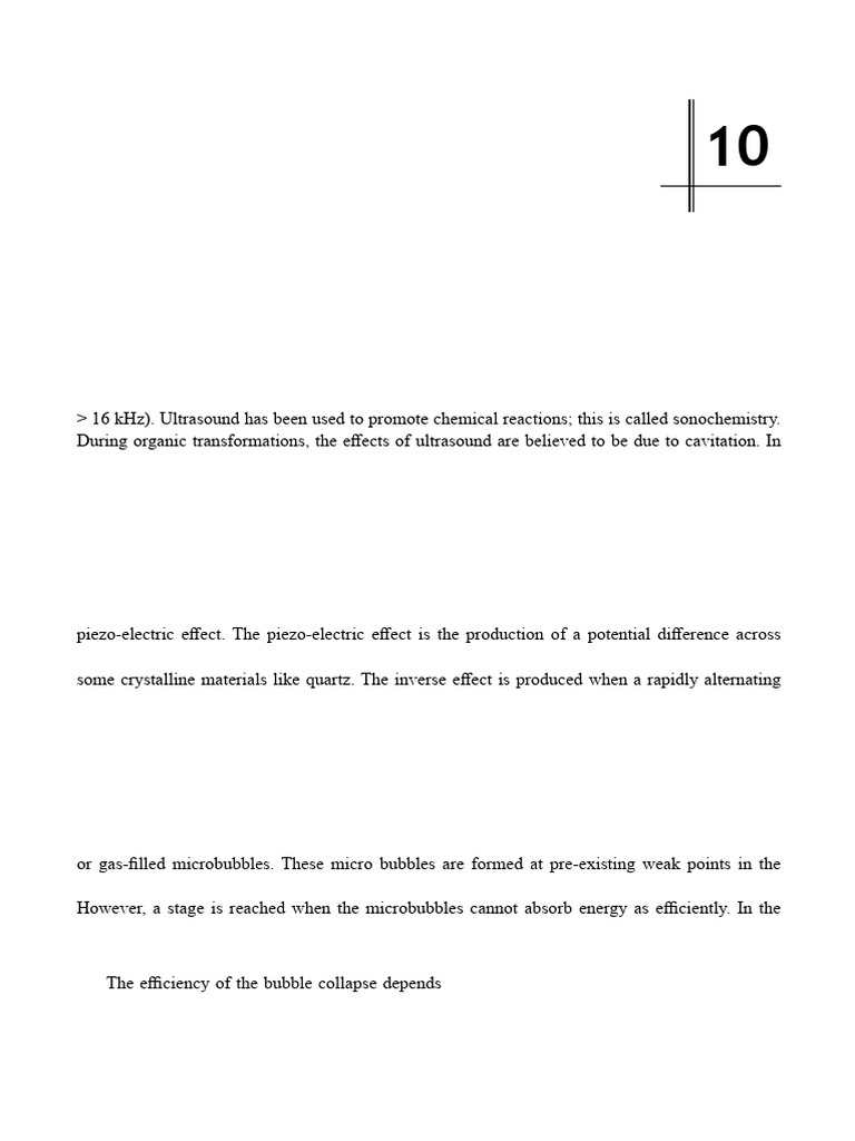 Ultrasound in Organic Transformations | PDF | Piezoelectricity | Ester