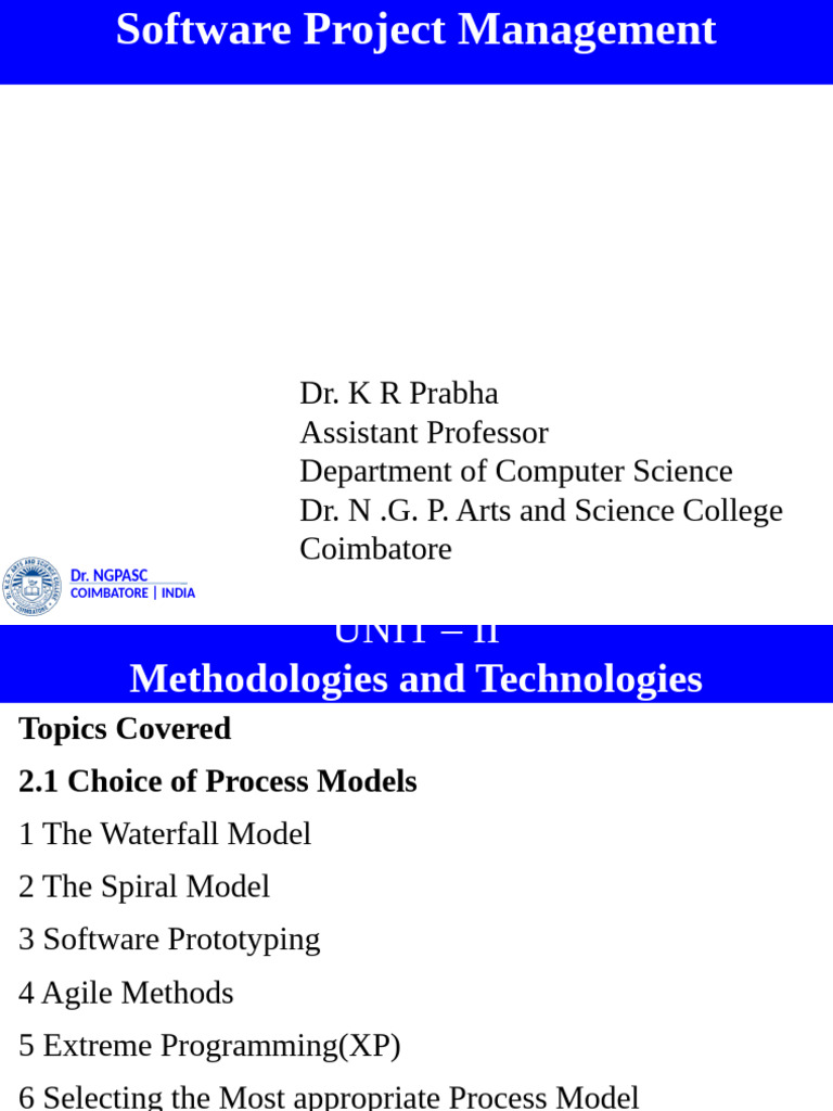 Unit II-Methodologies and Technologies | PDF | Agile Software ...