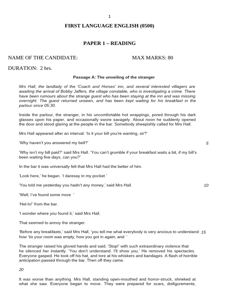 Invisible Man Reading Comprehension Passage | PDF | Poverty | Poverty ...