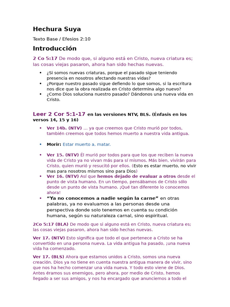 Hechura Suya | PDF | Cristo (título) | Creencia y doctrina cristiana