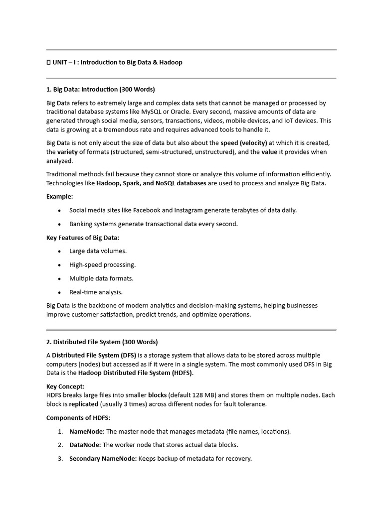 Bigdata Hadoop Notes Sem-3 | PDF | Apache Hadoop | Map Reduce