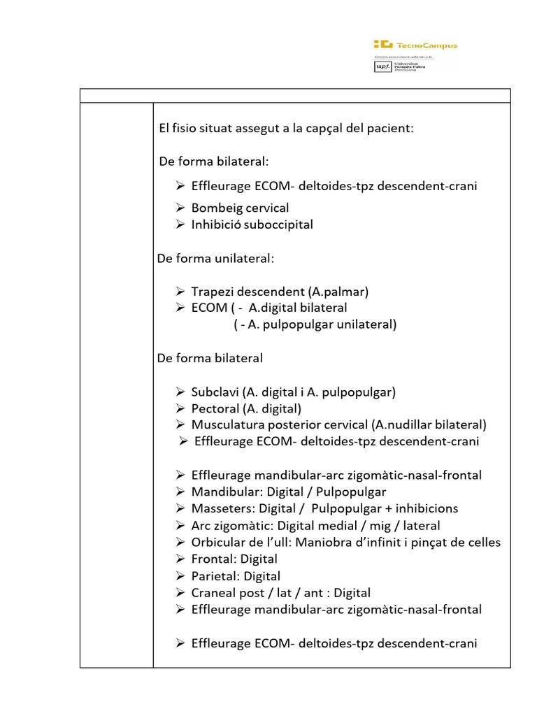 Seqüència Zona Cervical I Craneofacial | PDF