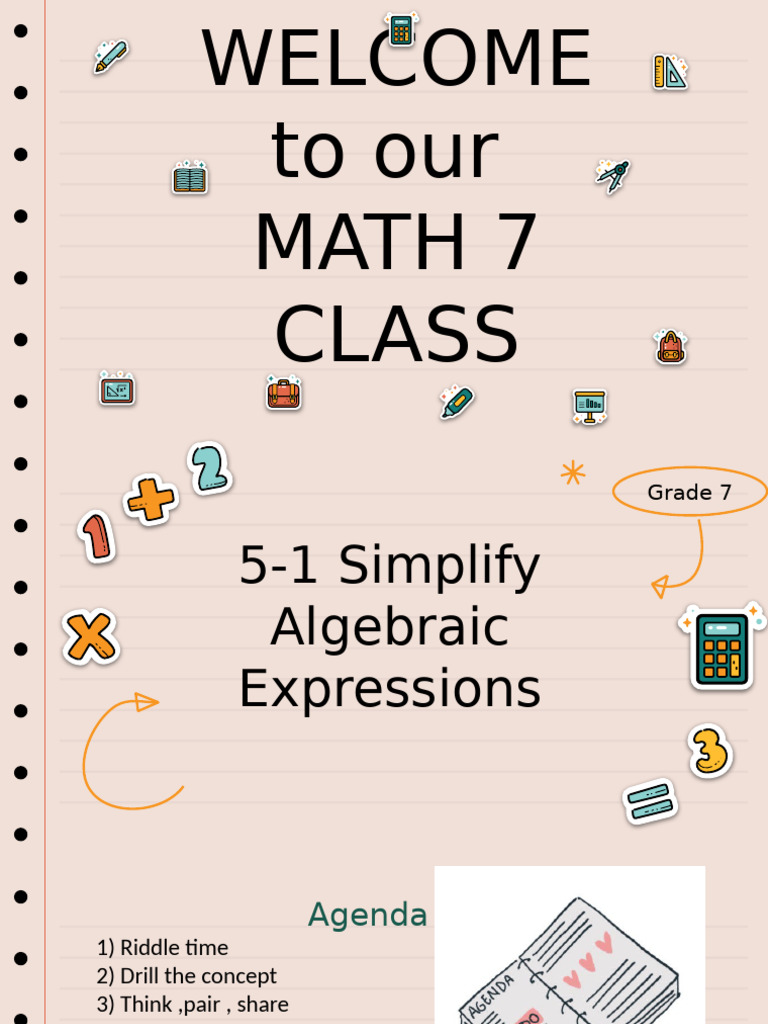 Simplifying Algebraic Expressions Guide | PDF
