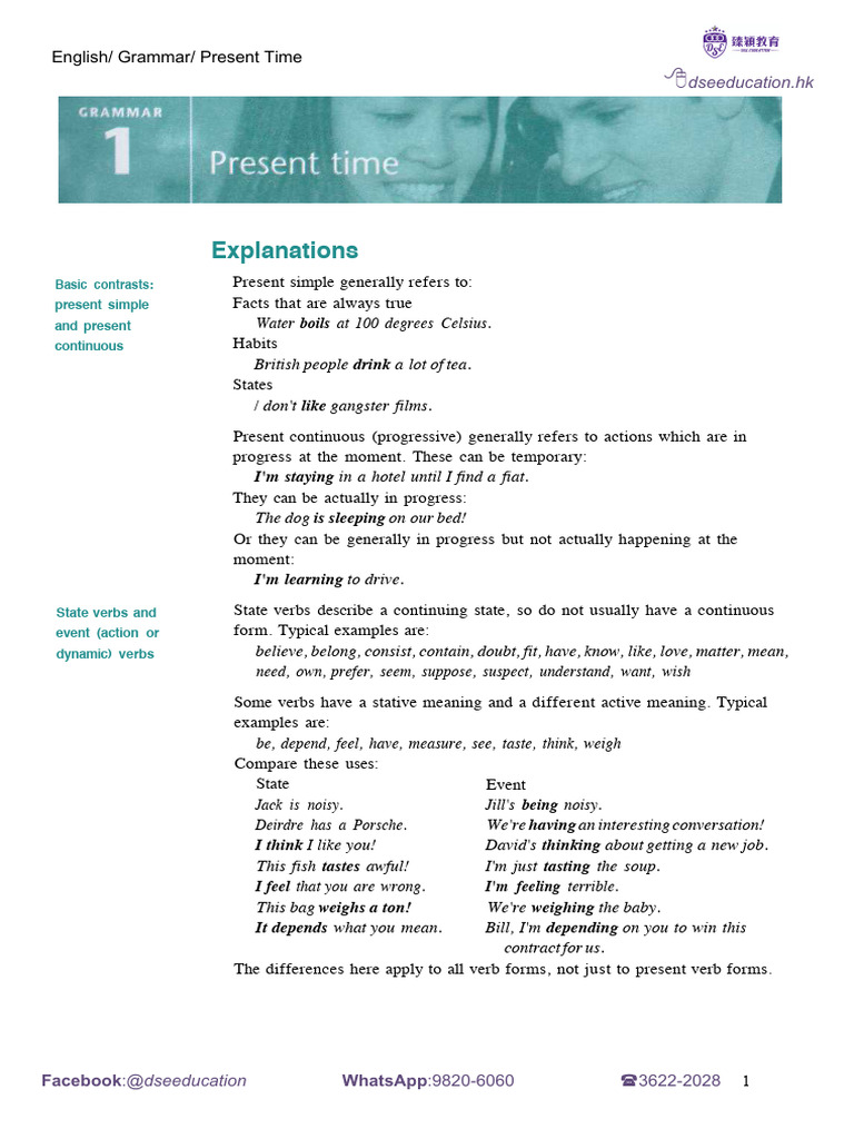 1 Present Time | PDF | English Language | Linguistics
