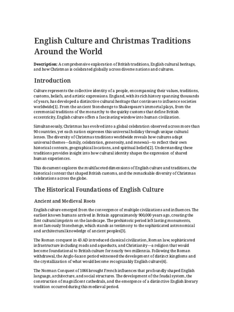 English Culture and Global Christmas Traditions | PDF | Christmas